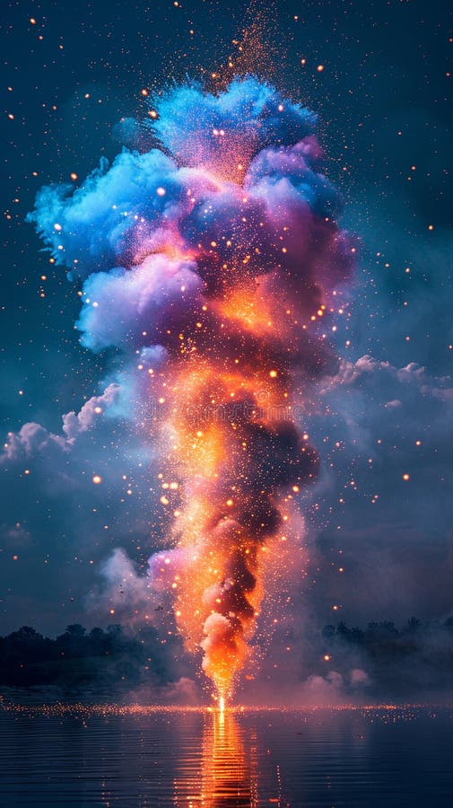 Bursting Firecracker in Sky Stock Image - Image of celebration, radiant ...