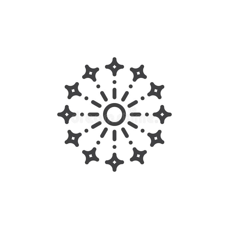 Bursting Firework Outline Icon Stock Vector - Illustration of icon ...