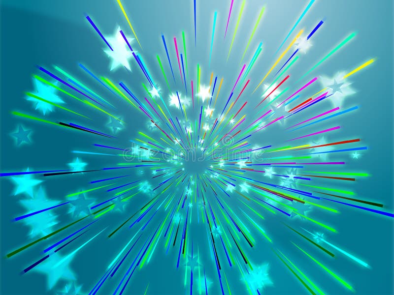 Bursting Flying Stars Illustration Stock Illustration - Illustration of ...