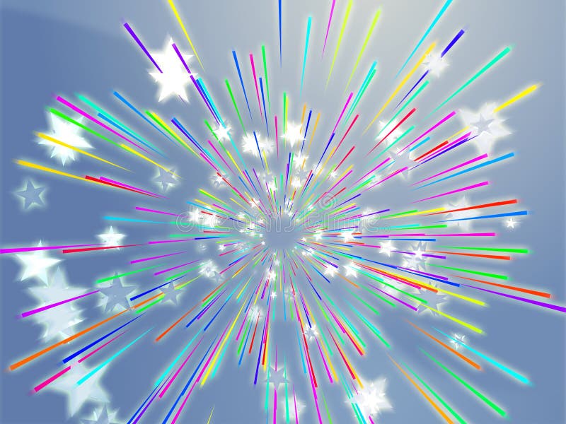 Bursting Flying Stars Illustration Stock Illustration - Illustration of ...