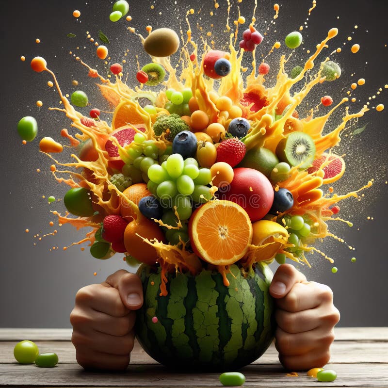 Bursting Fruit, Close Up, Photo Vd Stock Illustration - Illustration of ...