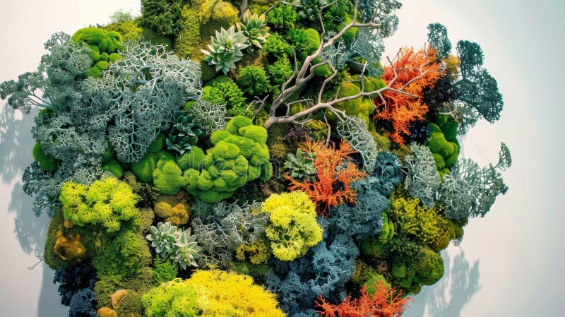 Bursting with Life a Moss Wall Art Piece Features a Variety of Colorful ...