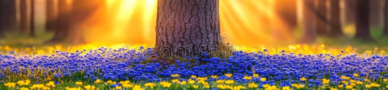 Bursting with Life, Spring Flowers Fill the Natural Park Stock Photo ...
