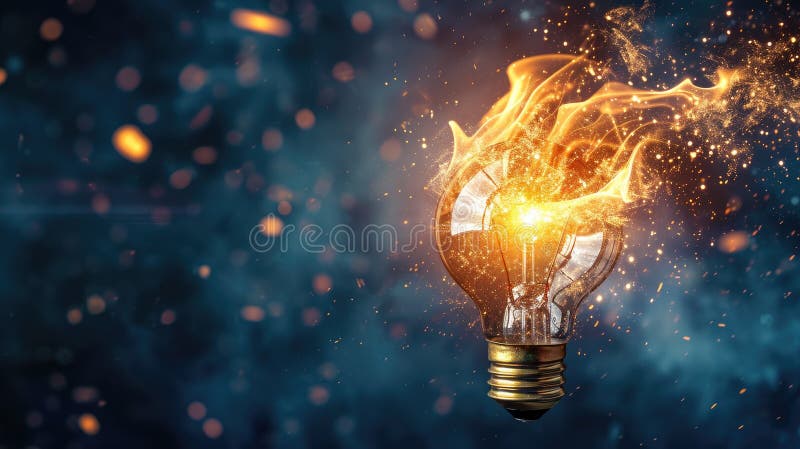 Bursting Lightbulb with a Glowing Idea Shining Brightly. Ai Generated ...