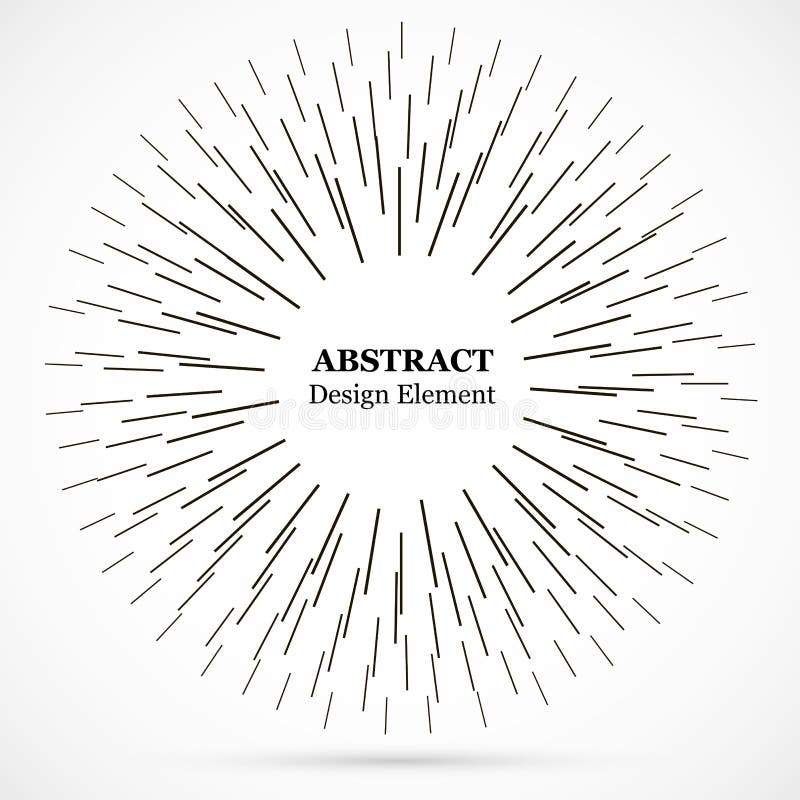 Bursting Lines.Set of Circular Rays.Assymetric Radial Elements.Linear ...