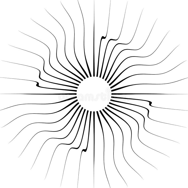 Bursting Radial Lines. Distorted Rays, Beams Abstract Illustration ...