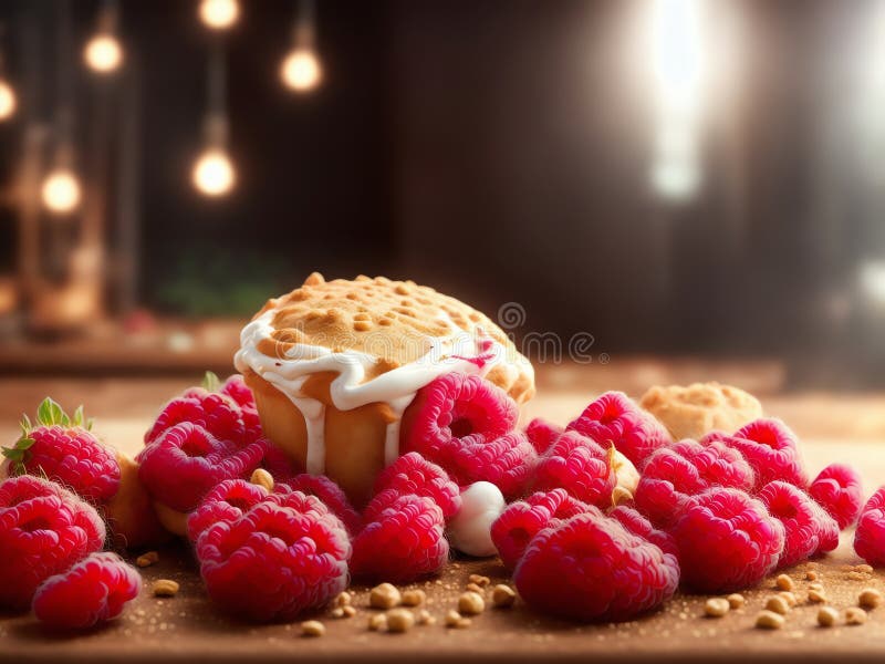 Bursting with Raspberry Flavor. Generative AI Stock Illustration ...