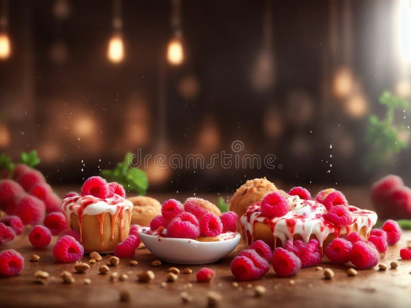 Bursting with Raspberry Flavor. Generative AI Stock Illustration ...
