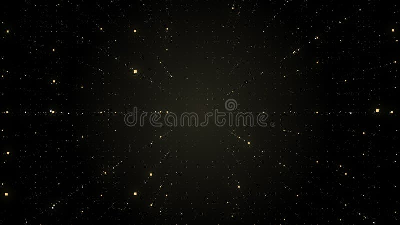Bursting Rays of Radioactive Particles in the Dark Space. Stock ...
