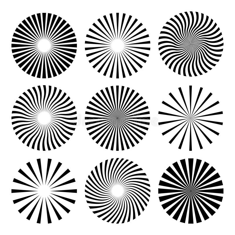 Bursting Rays Sunrise. Radial Sun Burst Vector Illustration Stock ...