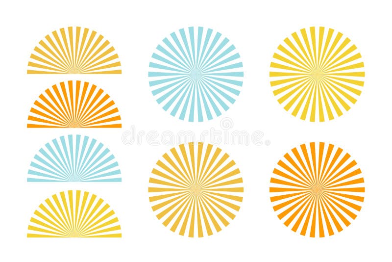 Bursting Rays Sunrise. Radial Sun Burst Vector Illustration Stock ...