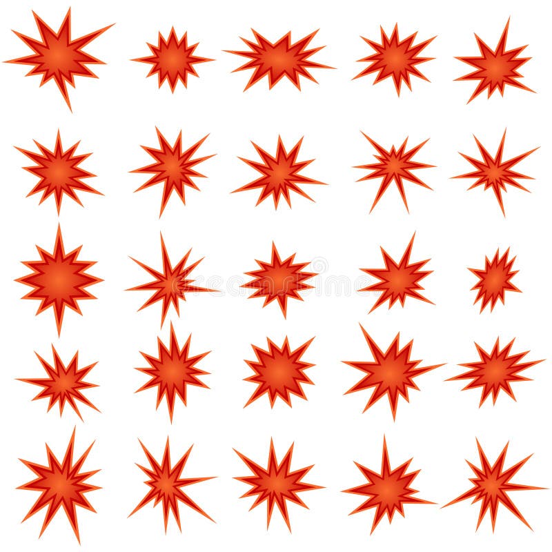 Bursting star set, vector stock vector. Illustration of emblem - 42301311