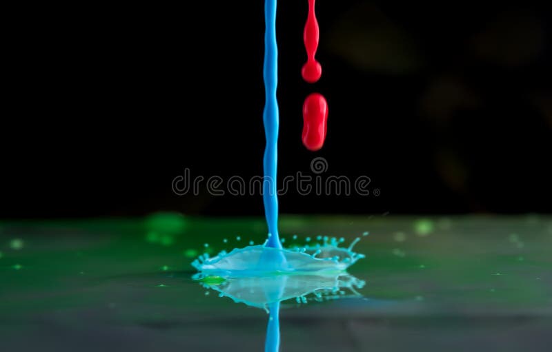Bursts and Splashes from Falling Paints of Different Colors Stock Image ...