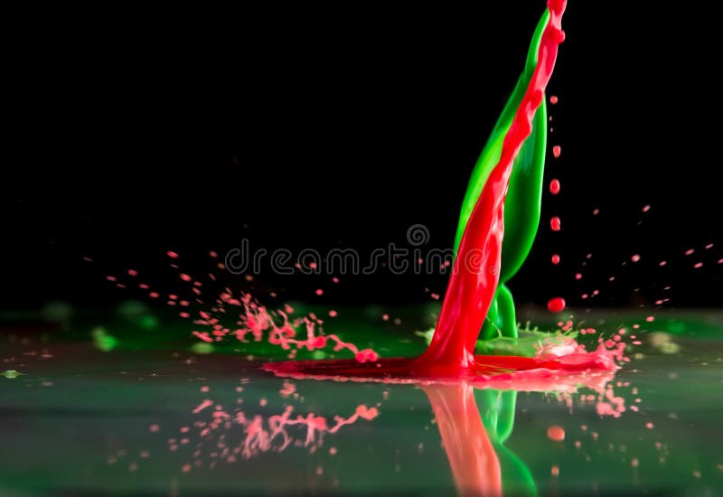 Bursts and Splashes from Falling Paints of Different Colors Stock Image ...