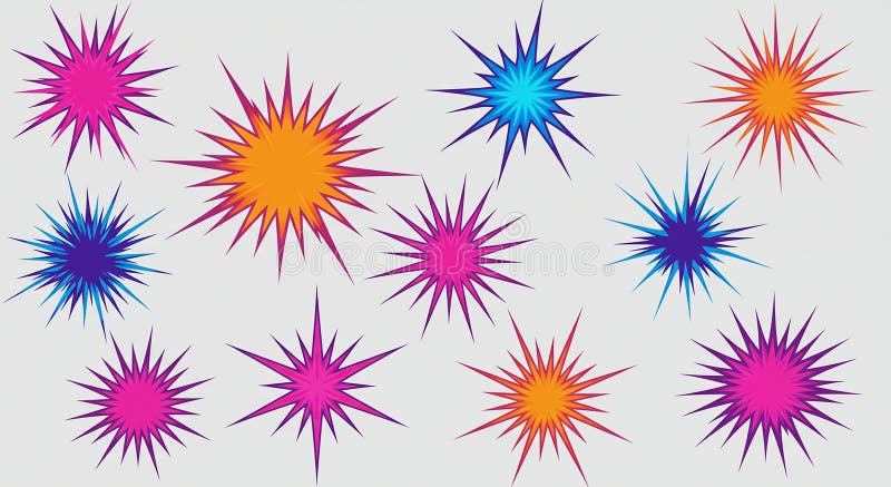 Bursts of Vibrant Colors Form Star-shaped Patterns, Each with Sharp ...