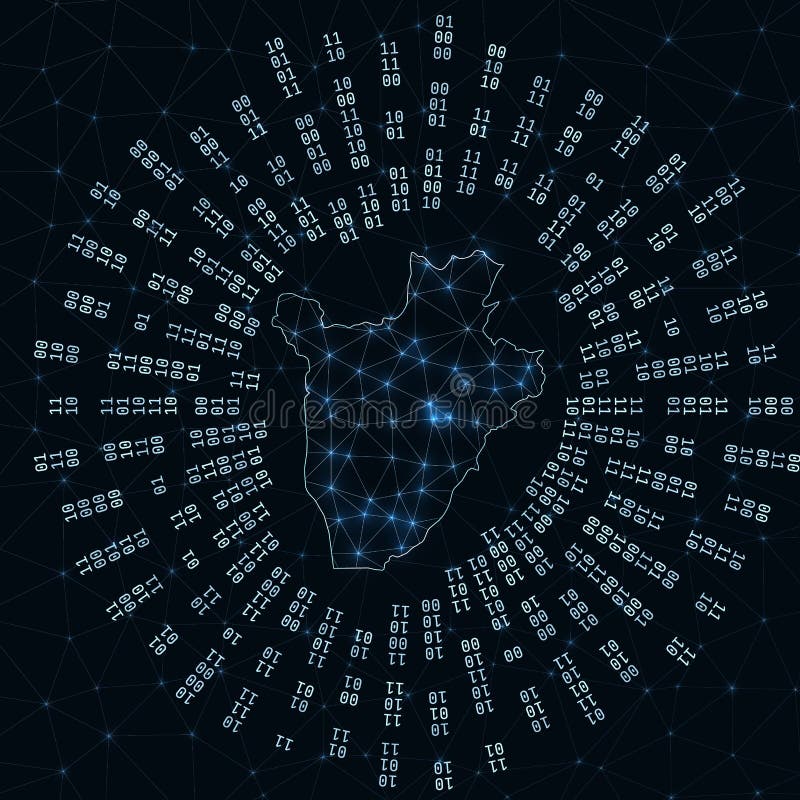 Burundi digital map. stock vector. Illustration of cyberspace - 187615227
