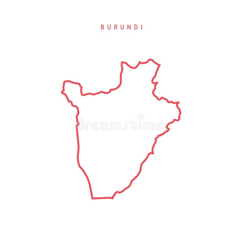Burundi Editable Outline Map Vector Illustration Stock Vector