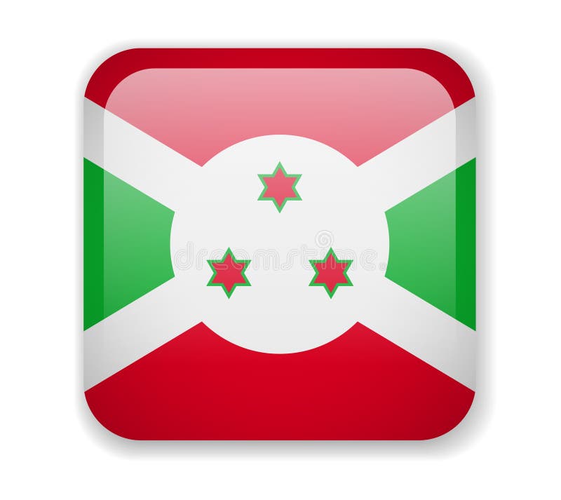 Burundi Flag Bright Square Icon on a White Background Stock ...