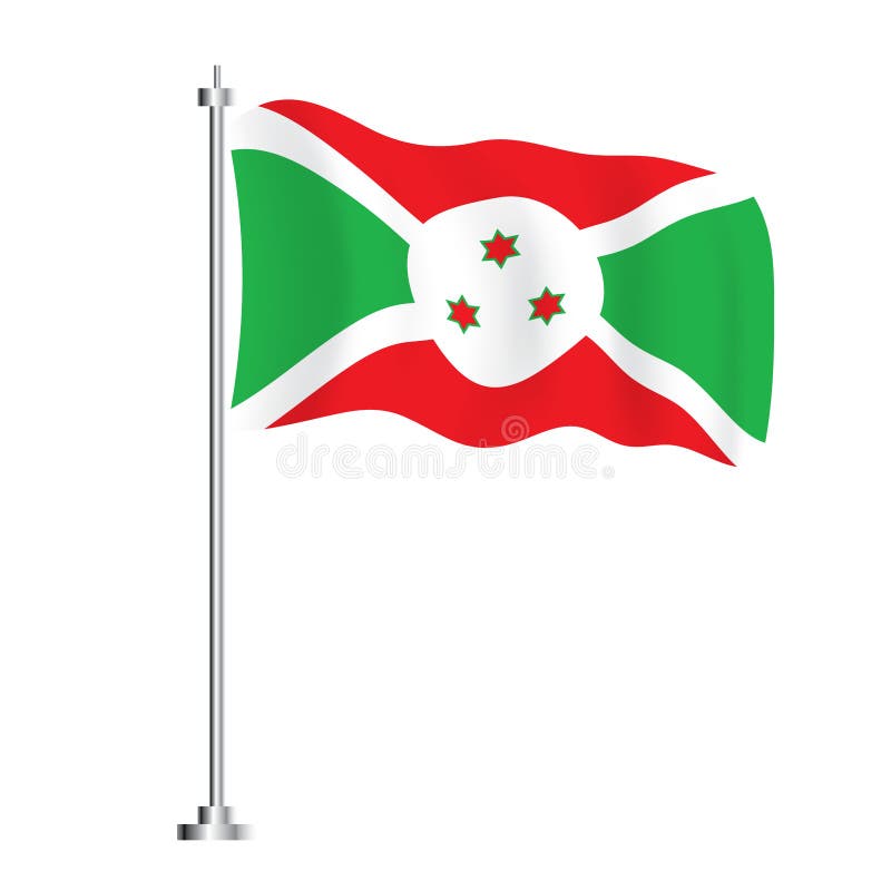 Burundi Flag. Isolated Wave Flag of Burundi Country Stock Vector ...