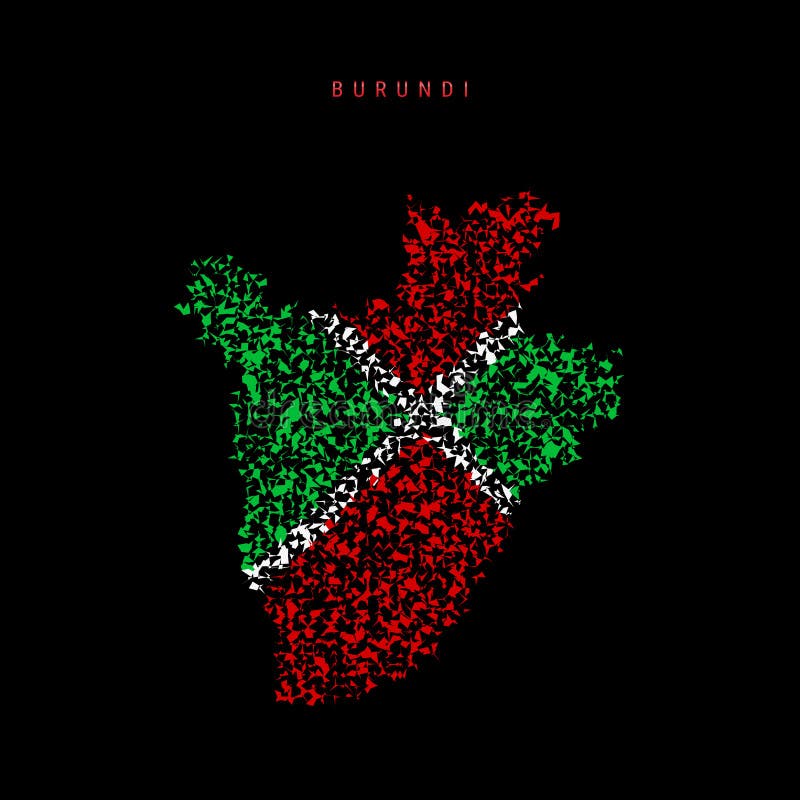 Burundi Flag Map, Chaotic Particles Pattern in the Burundian Flag ...