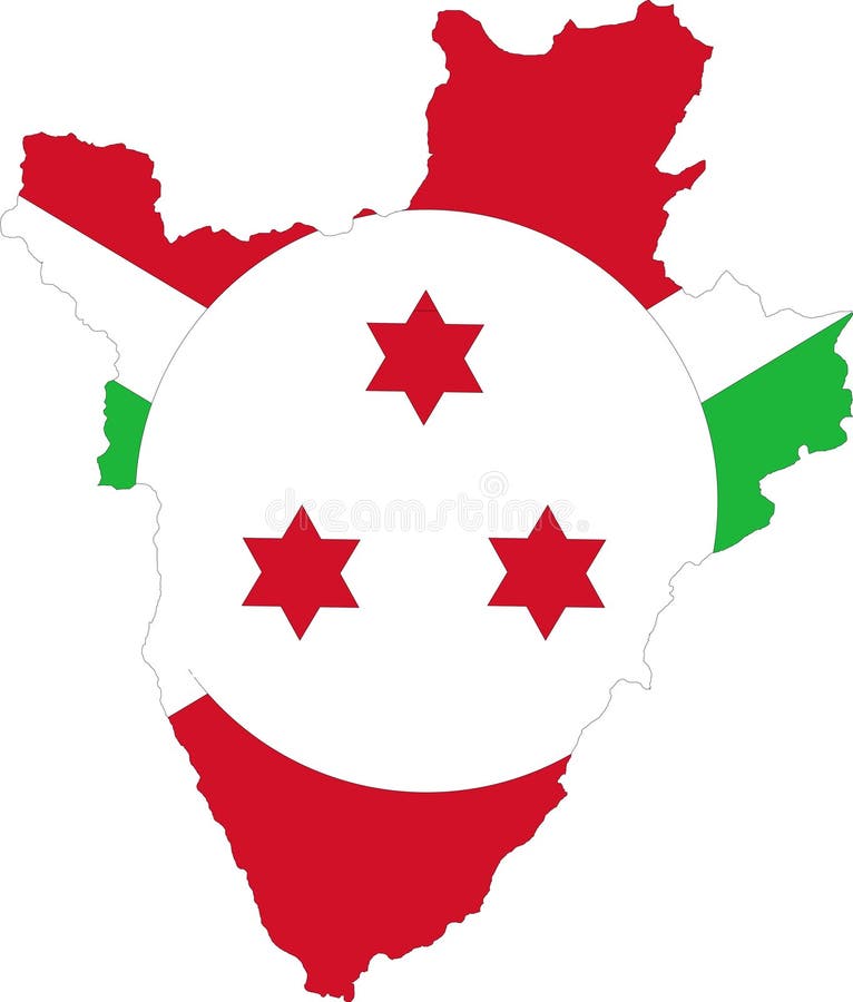 Burundi Flag in Map, Burundi Map with Flag, Country Map, Burundi Map with Flag, Nation Flag ...