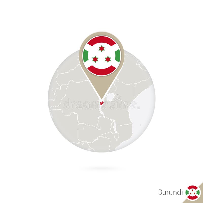 Burundi Map and Flag in Circle. Map of Burundi, Burundi Flag Pin Stock ...