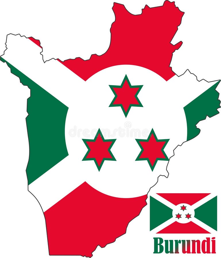 Burundi Map And Flag Illustration Vector Stock Vector Illustration Of