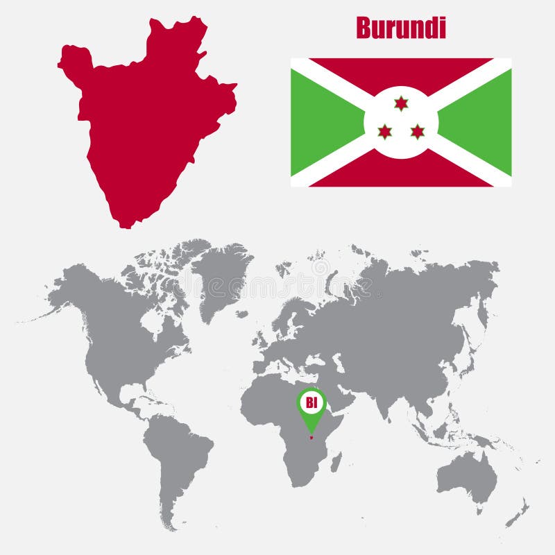 Burundi Pin Icon And Map Pointer Flag. Vector Stock Vector ...