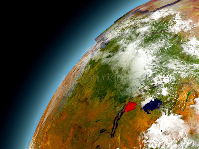 Burundi from Orbit of Model Earth Stock Illustration - Illustration of ...