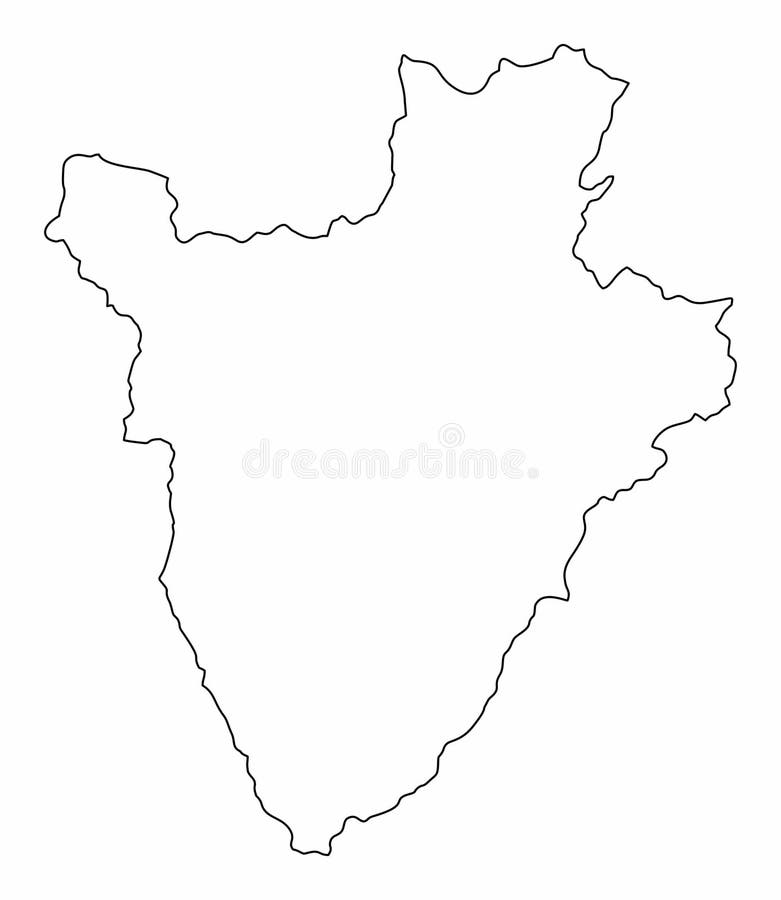 Burundi outline map stock vector. Illustration of country - 321363247