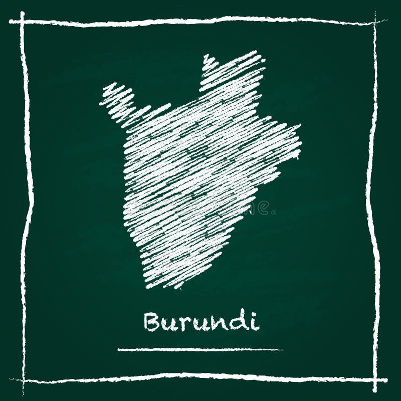 Burundi Outline Map with the Handwritten Country Name. Continuous Line ...