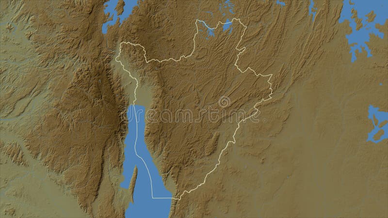 Burundi outlined. Physical stock illustration. Illustration of burundi ...