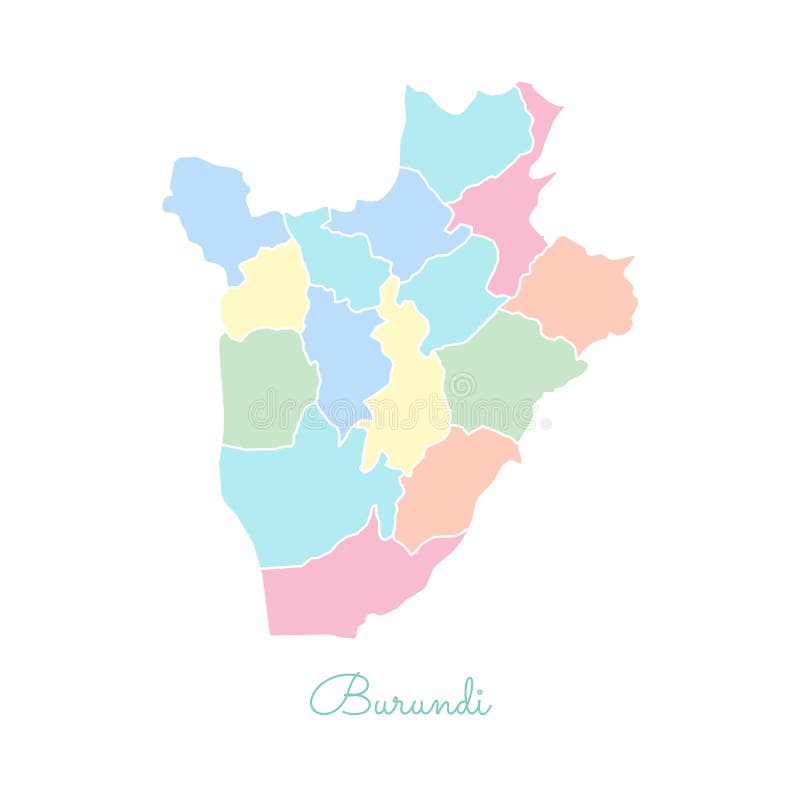 Burundi Region Map: Colorful with White Outline. Stock Vector ... Burundi Region Map: Colorful with White Outline. Stock Vector ...