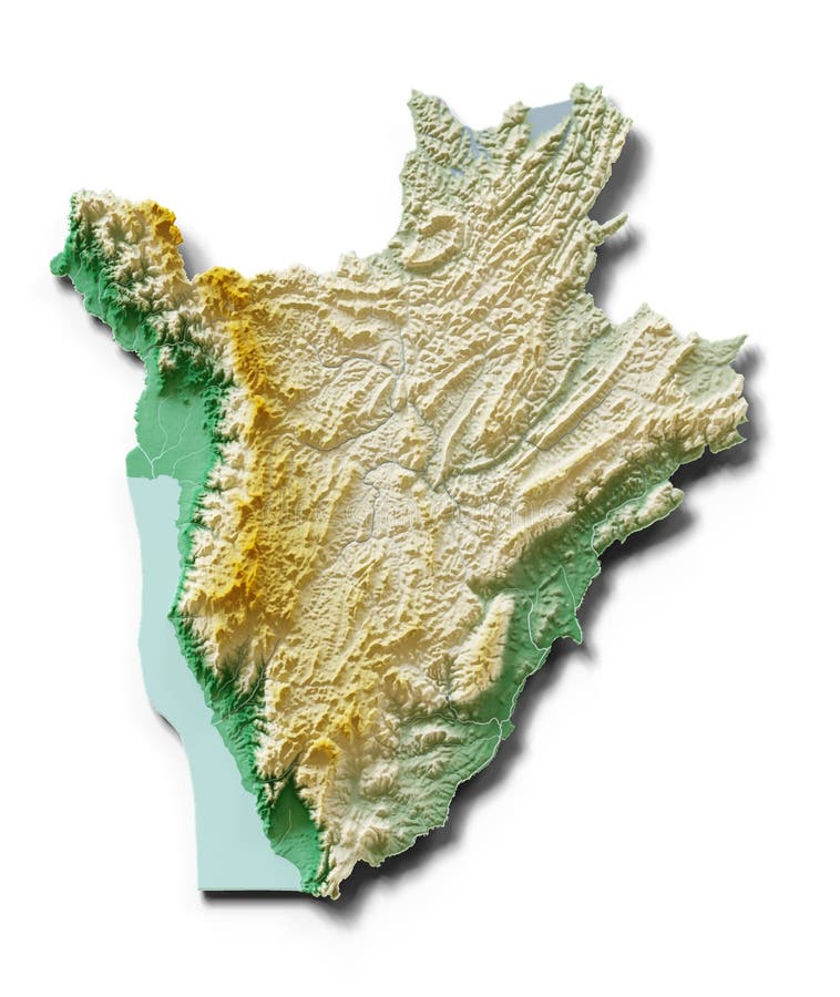 Burundi relief map stock illustration. Illustration of physical - 269414683
