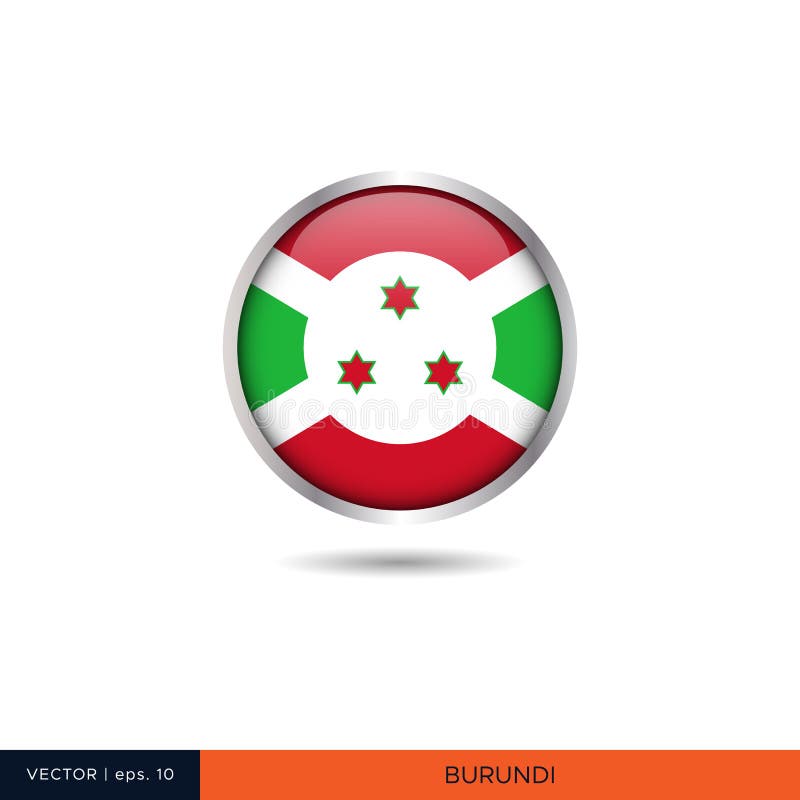 Burundi Round Flag Vector Design. Stock Vector - Illustration of modern ...