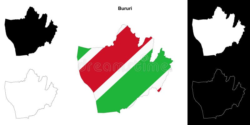 Bururi outline map stock vector. Illustration of contour - 356540572