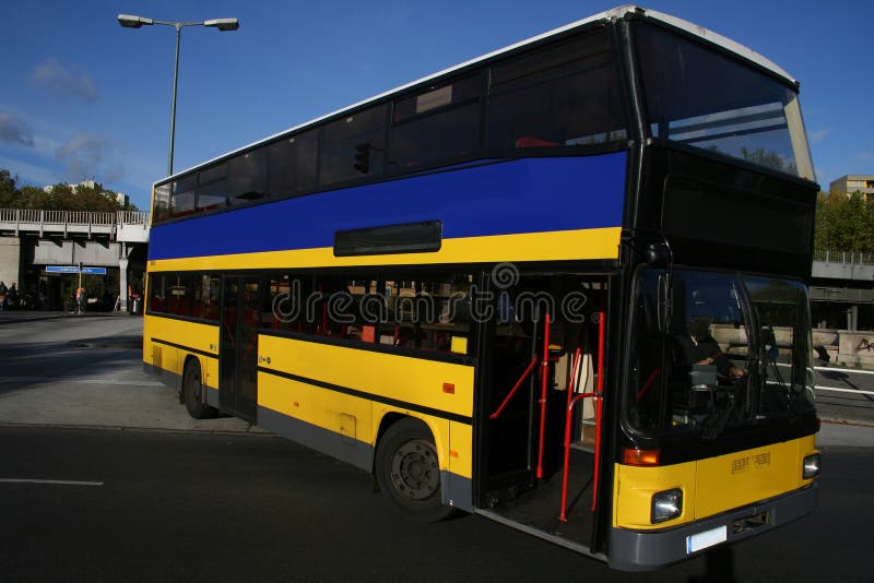Public Transport - Yellow Bus Stock Image - Image of motion, people ...