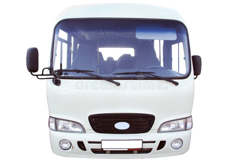 Realistic Silver Bus Front Isolated on White Stock Image - Image of ...