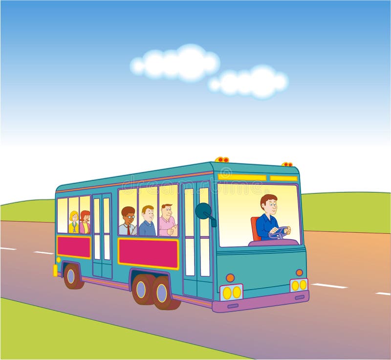 Pendler-Bus-Mitfahrer vektor abbildung. Illustration von clips - 20443770