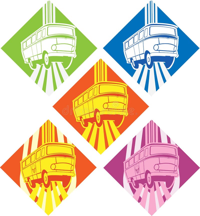 Bus background set stock vector. Illustration of background - 9874383