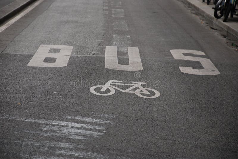 Bus & bicycle stock image. Image of covering, asphalt - 8868049