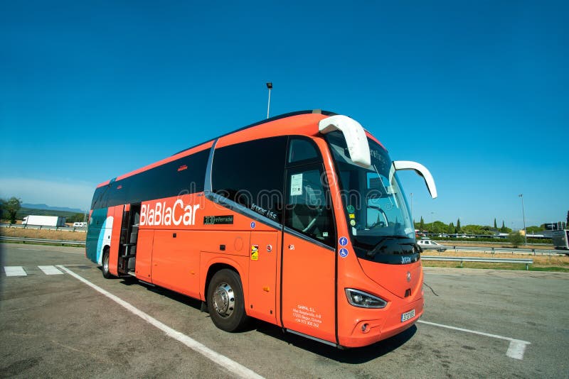 Bus BlaBlaCar from Spain on Stop in Direction of French Riviera ...