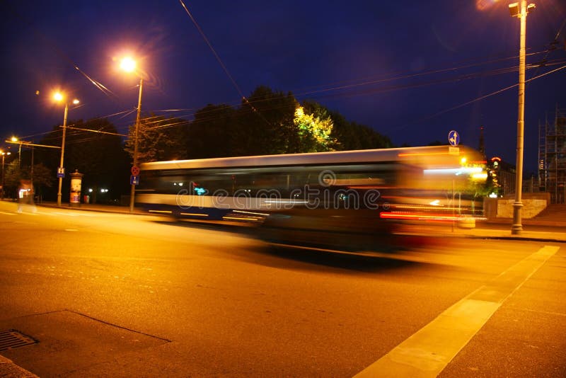 Bus Blur at Night stock photo. Image of fast, colors - 32623898