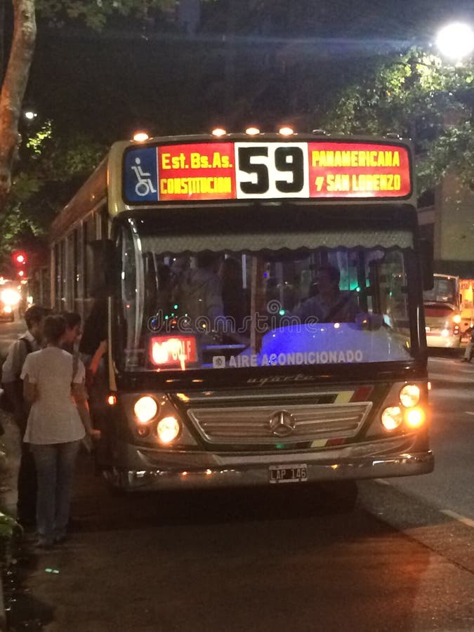 59 bus, buenos aires editorial photography. Image of stop - 44971722