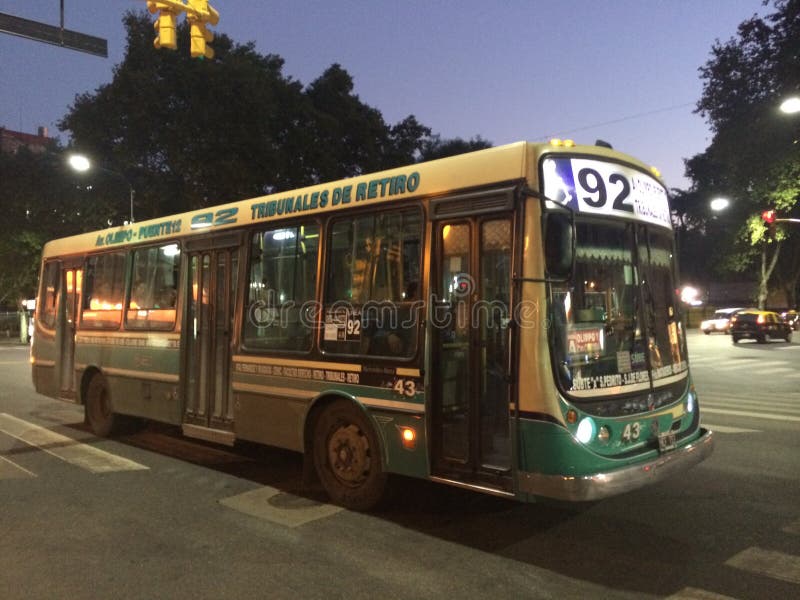 92 bus, buenos aires editorial image. Image of night - 44971755