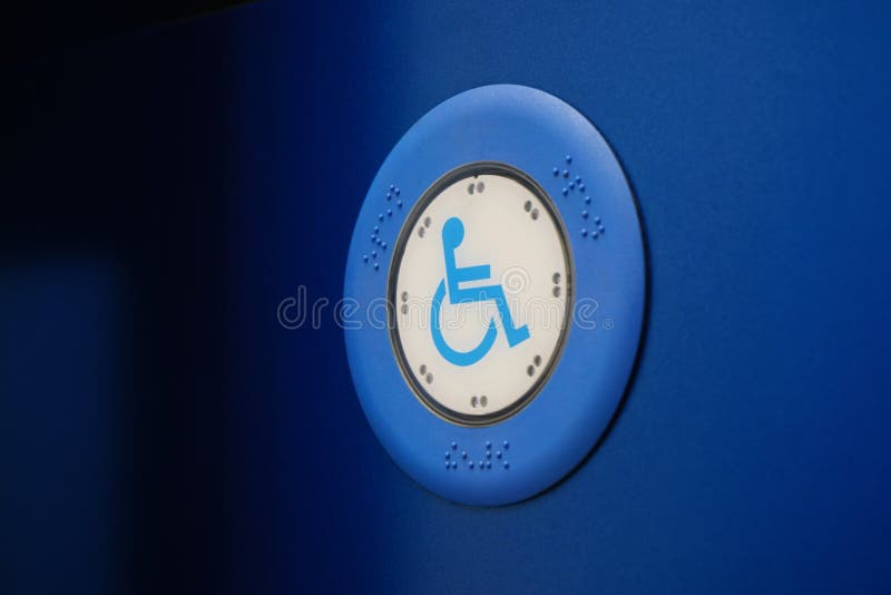 Bus button with wheelchair stock image. Image of design - 85279085