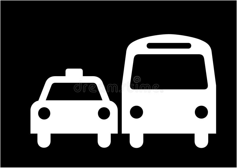Bus and Car Icon for Use with Signs or Buttons Stock Illustration ...
