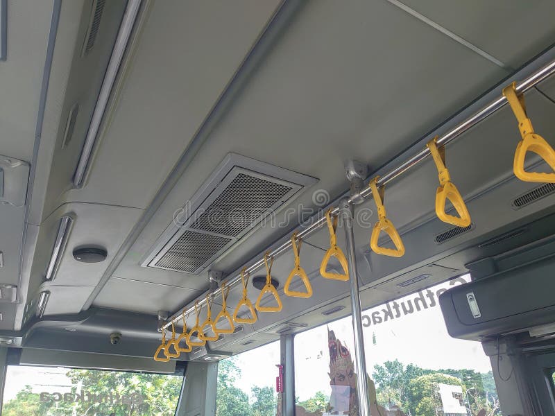 Bus Ceiling & Handles stock image. Image of safety - 375171377