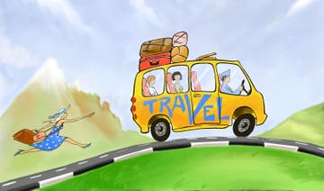 Bus Chasing stock illustration. Illustration of luggage - 12548098