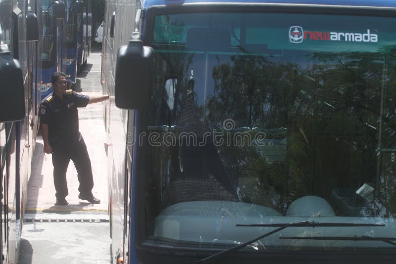 Bus checking editorial stock image. Image of road, check - 36290004